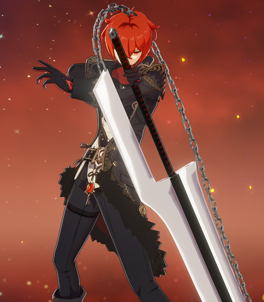 True Bankai Zangetsu over Serpent Spine Mod for Genshin Impact | GI Mods
