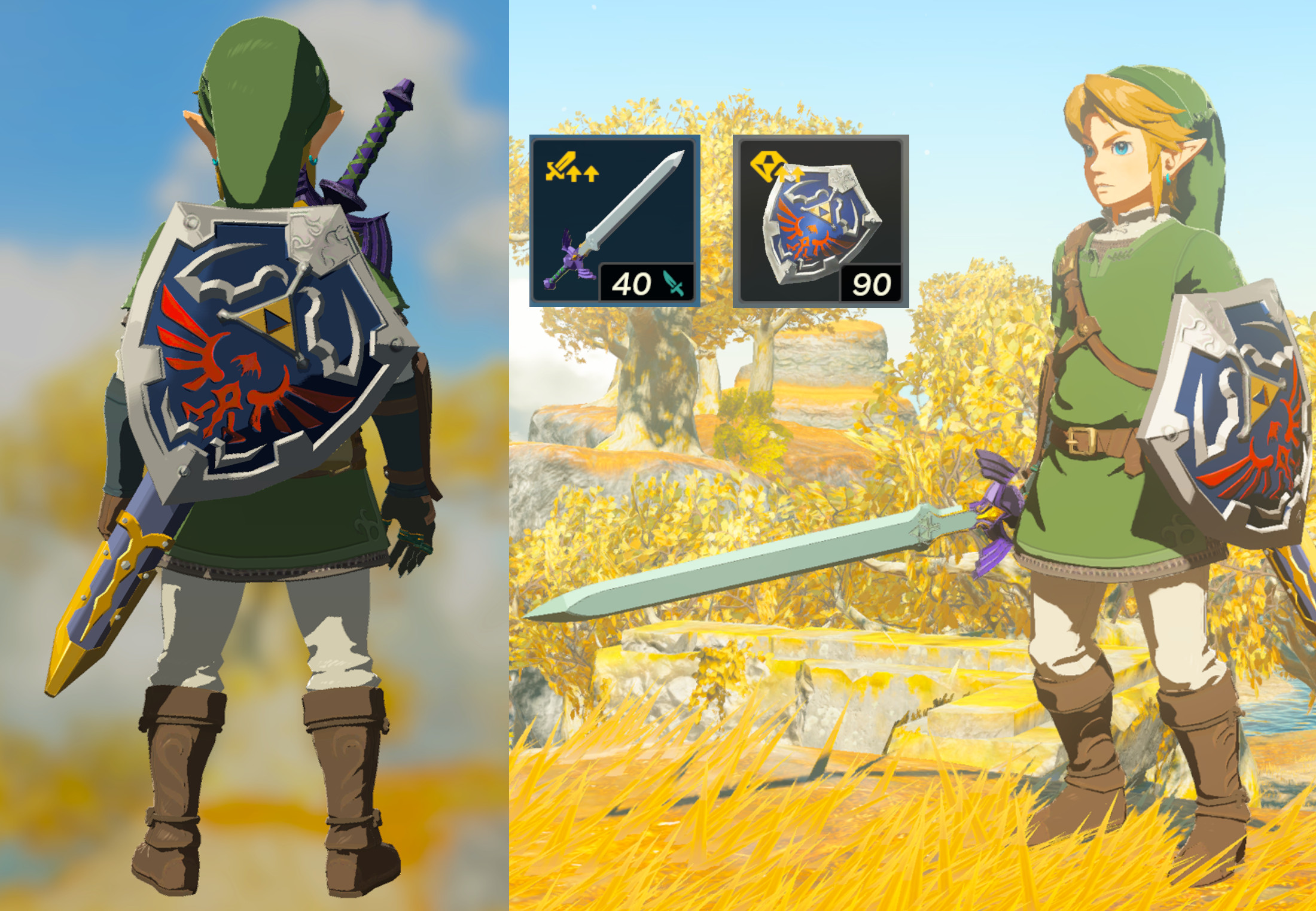 Twilight Princess Master Sword and Hylian Shield Mod for The Legend of Zelda: Tears of the ...