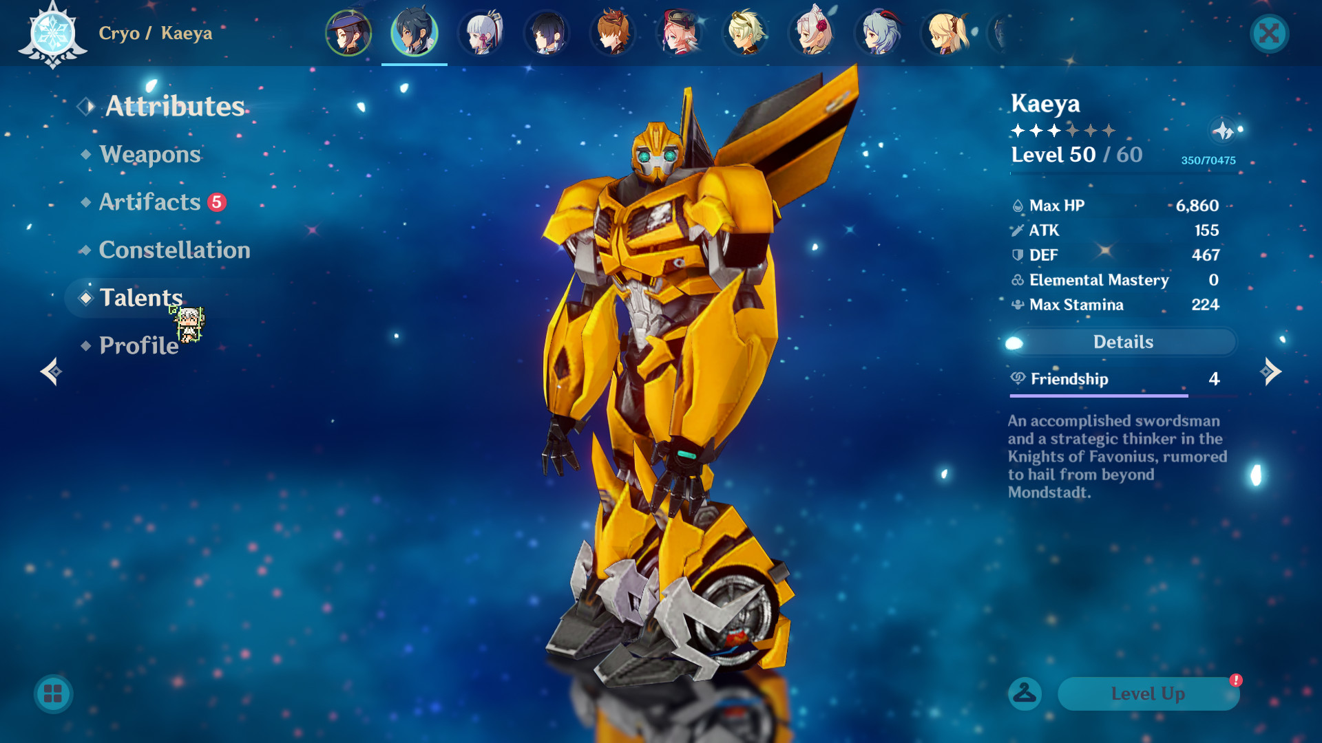 bumblebee (tfp) Mod for Genshin Impact | GI Mods