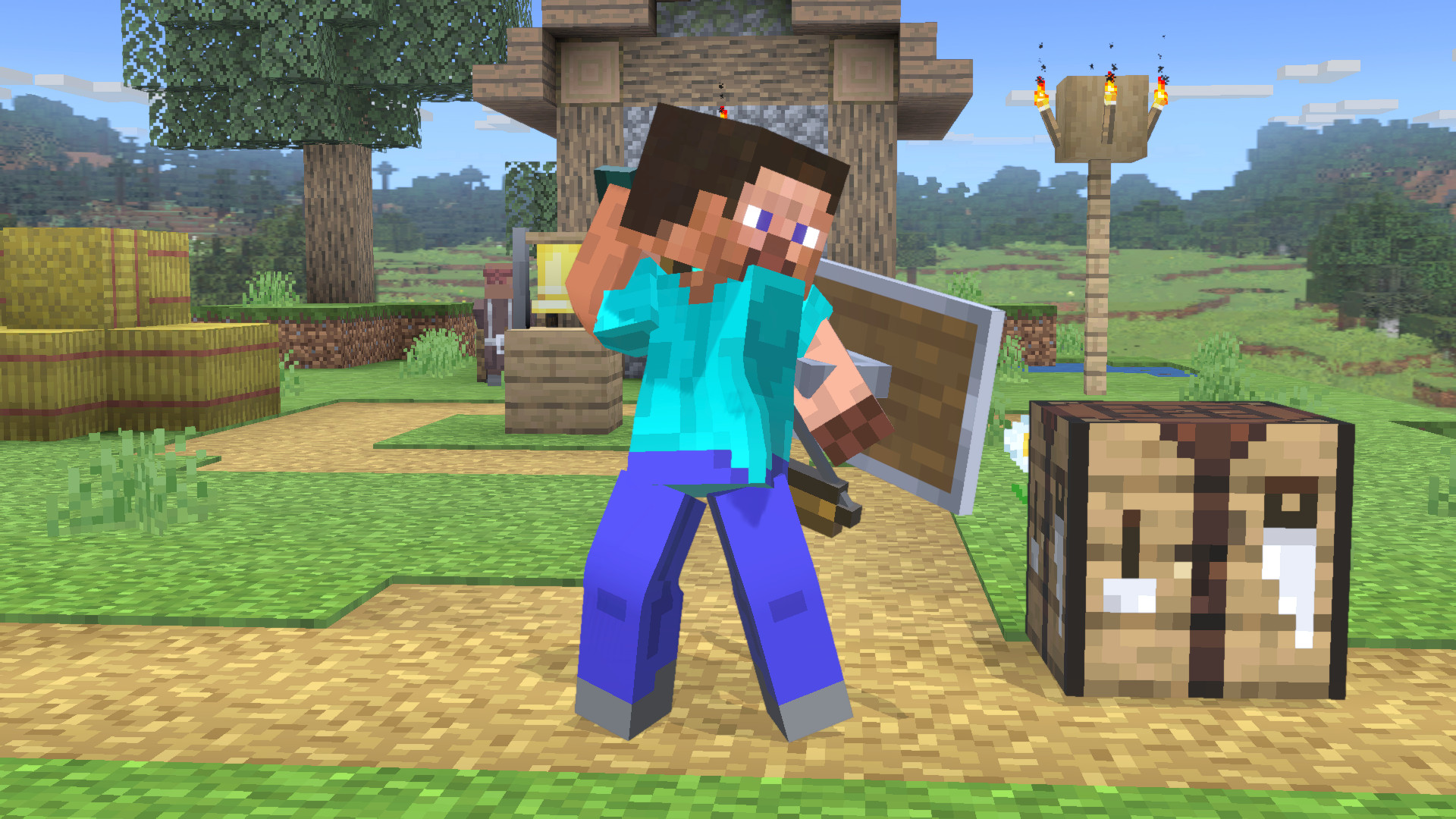 Minecraft Steve over Link Mod for Super Smash Bros. Ultimate | SSBU Mods
