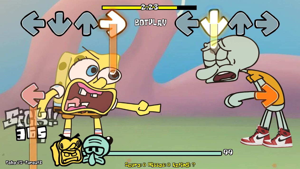 Spongebob Vs Squidward | This MF Got Them Fake J'S Mod for Friday Night ...