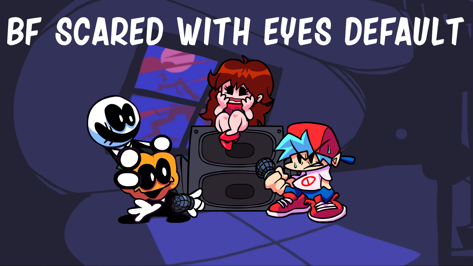BF Scared With Eyes Default Mod for Friday Night Funkin' | FNF Mods