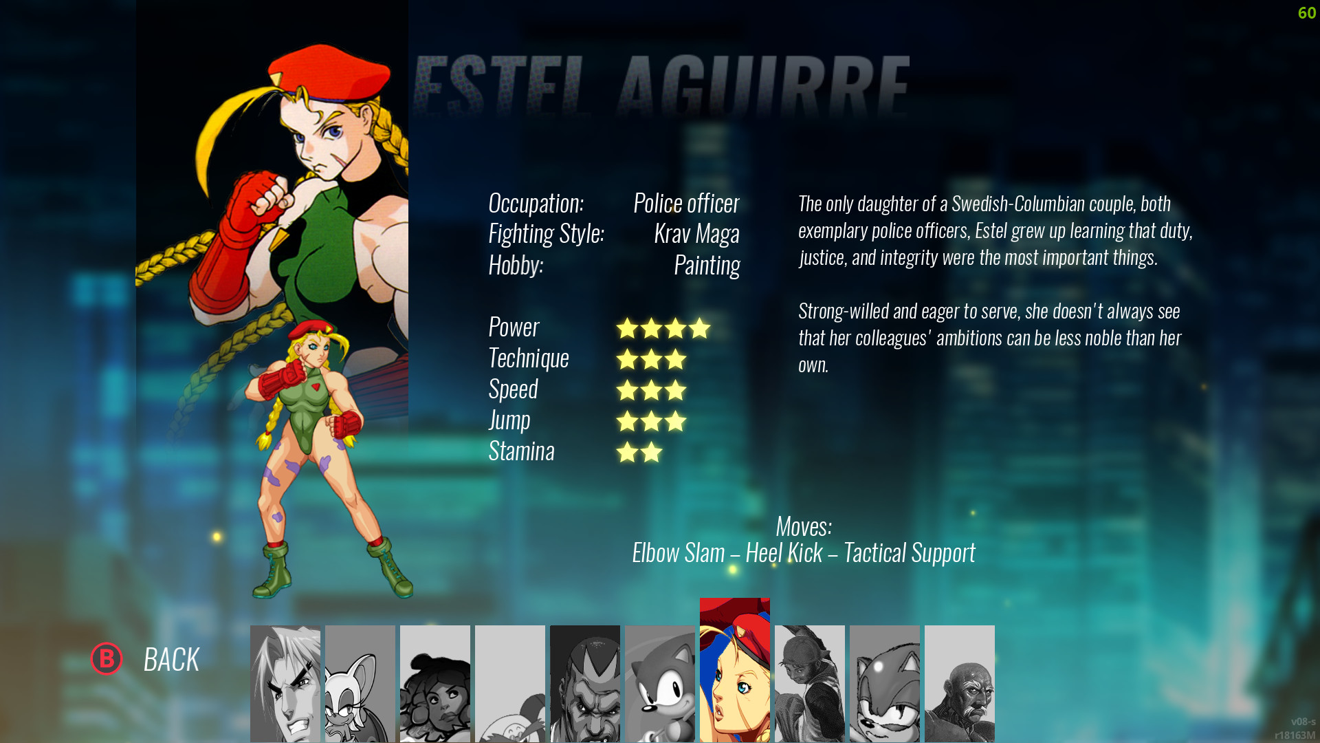 SSF2THD Cammy over Estel Mod for Streets of Rage 4 | SOR4 Mods