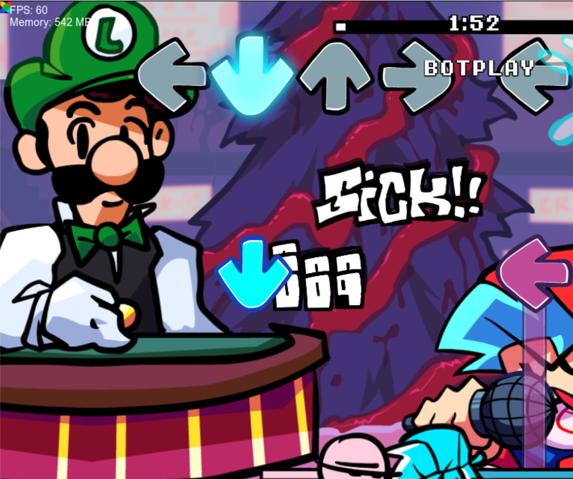 Casino Luigi Gf Reskin Mod for Friday Night Funkin' | FNF Mods