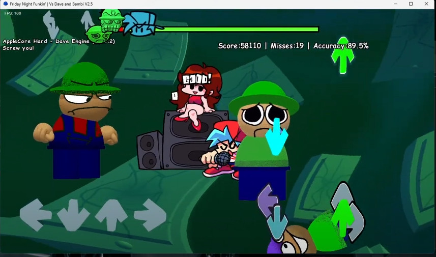 Fanmade dave and bambi notes made from paint 3d Mod for Friday Night ...