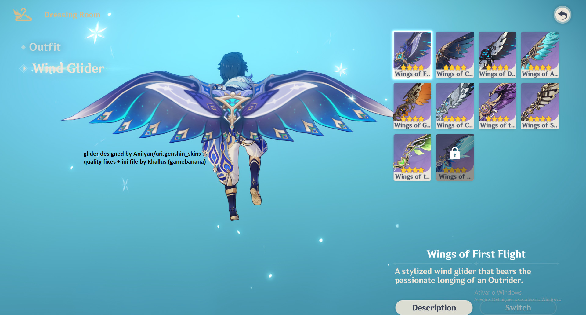 Character specific gliders - Anilyan designs Mod for Genshin Impact | GI Mods