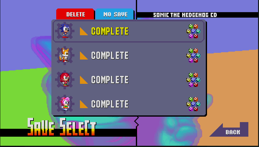 100% Sonic CD Save Files [1.3.2 Decomp] Mod for Sonic CD (2011) | SCD Mods