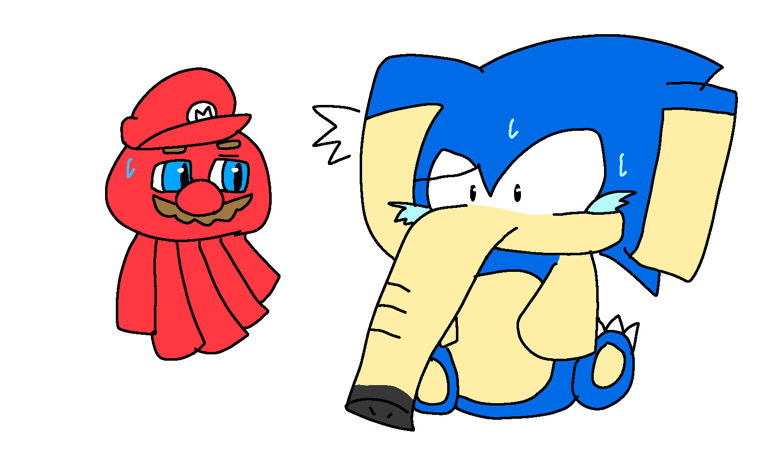 Elephant Sonic Over Boyfriend! Mod for Friday Night Funkin' | FNF Mods