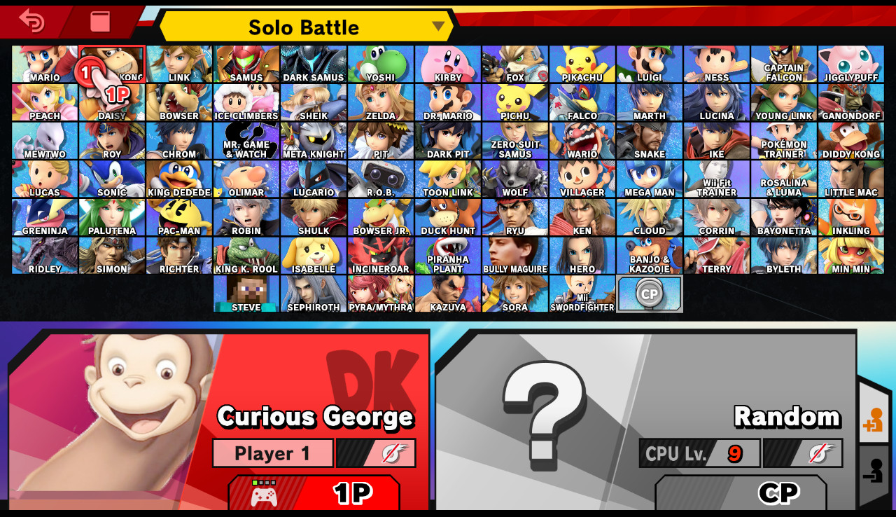 CURIOUS GEORGE Mod for Super Smash Bros. Ultimate | SSBU Mods