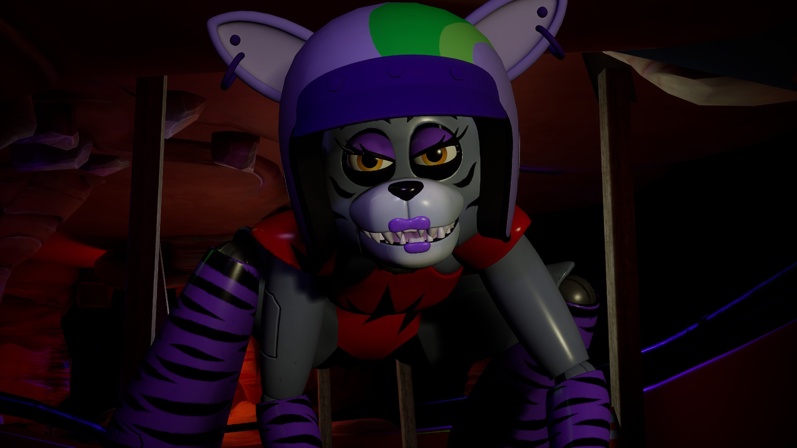 Roxy with a helmet (RUIN)(and a racekart) (real) Mod for Five Nights at ...