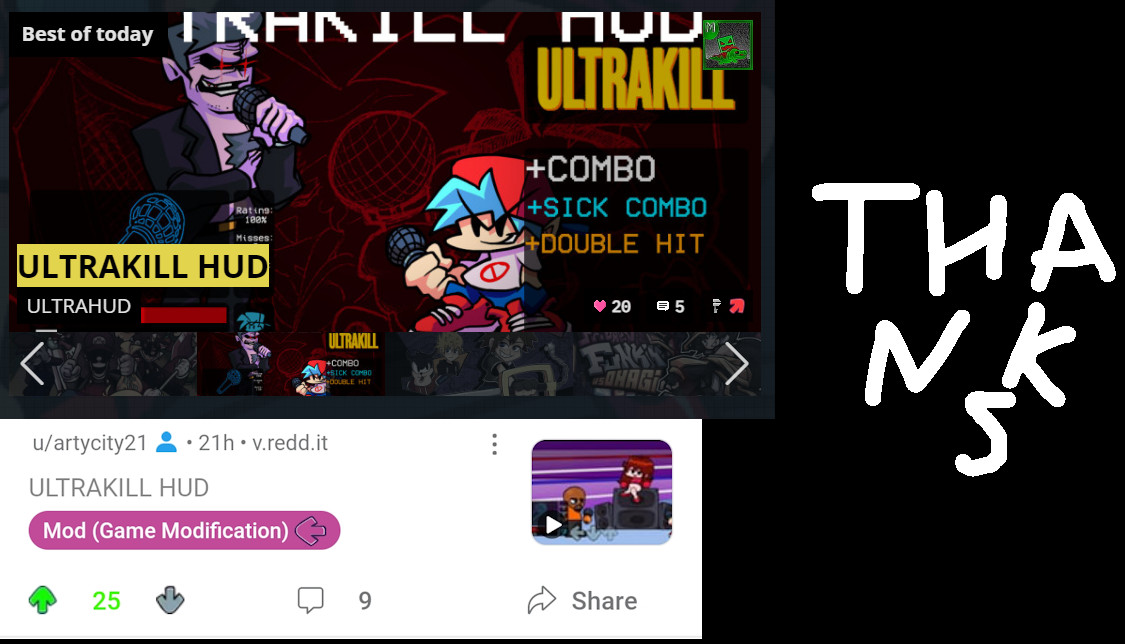 ULTRAKILL HUD [V-Slice] Mod for Friday Night Funkin' | FNF Mods