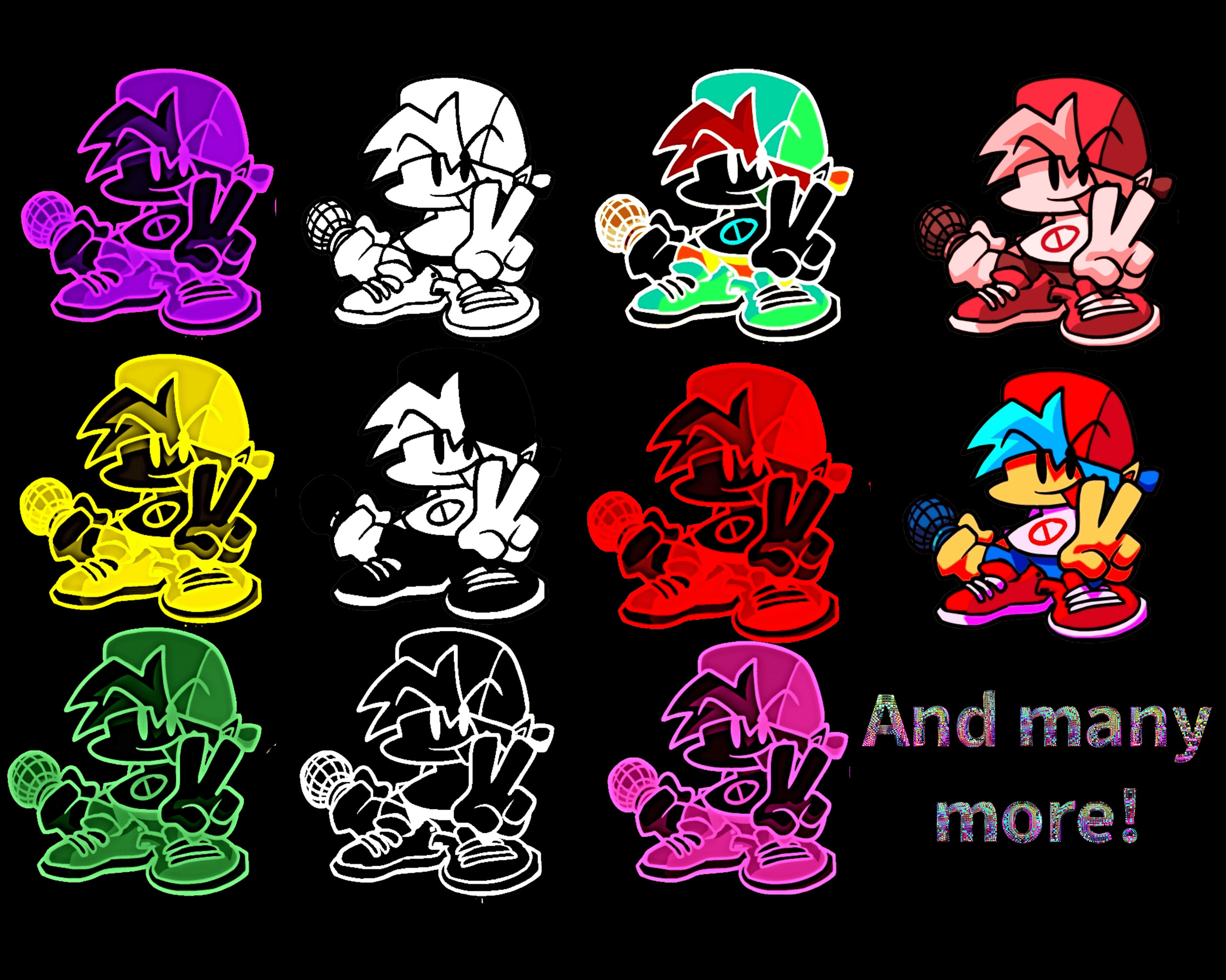 MEGA Bf Skin Pack Mod for Friday Night Funkin' | FNF Mods