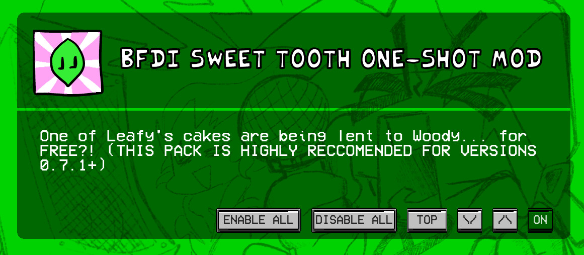 BFDI Sweet Tooth One-Shot Mod for Friday Night Funkin' | FNF Mods