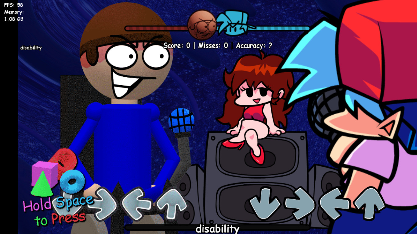 Disability V2 chart byt awesome Mod for Friday Night Funkin' | FNF Mods