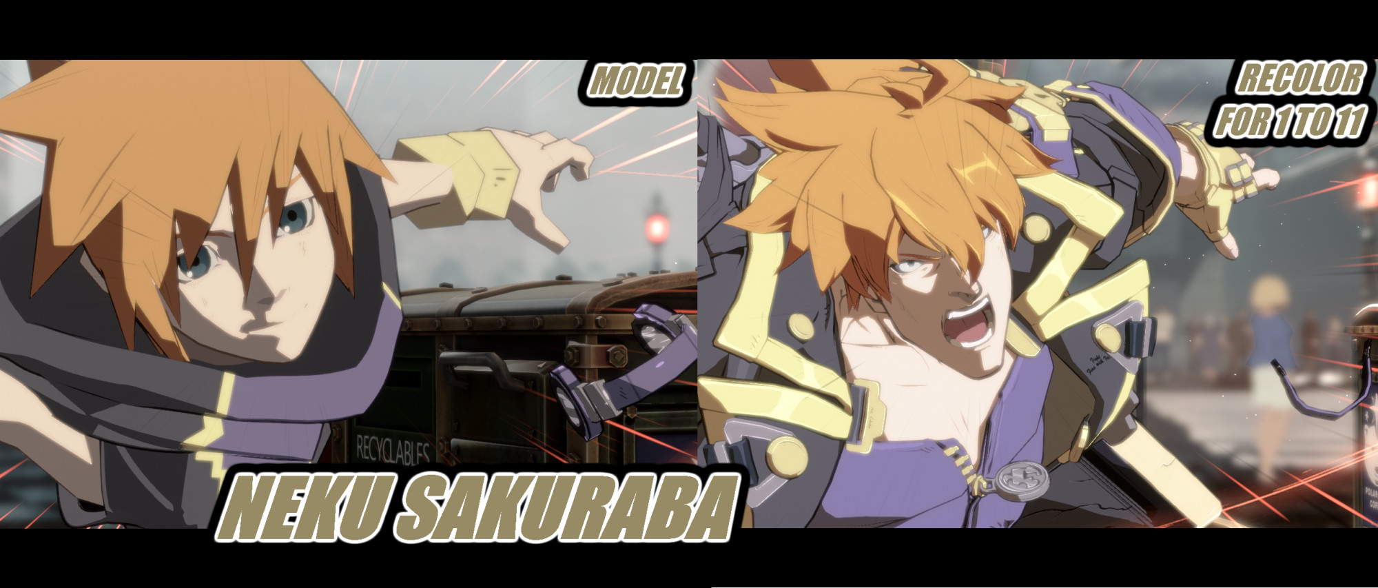 Neku Sakuraba (Model & Recolor for Colors 1-11) Mod for GUILTY GEAR ...