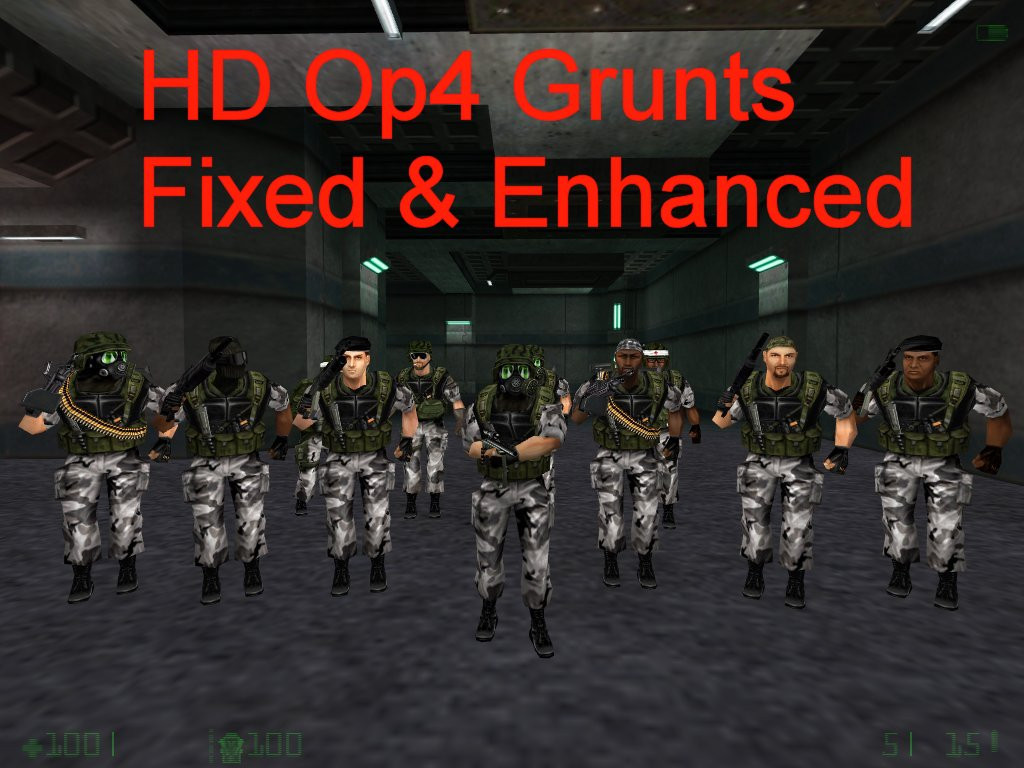 HD Op4 Grunts Fixed & Enhanced Mod for Half-Life: Opposing Force | HL:OF Mods