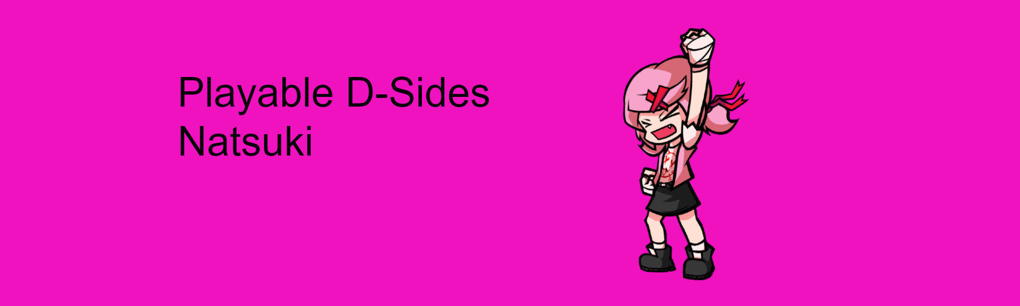 Playable D-Sides Natsuki Mod for Friday Night Funkin' | FNF Mods