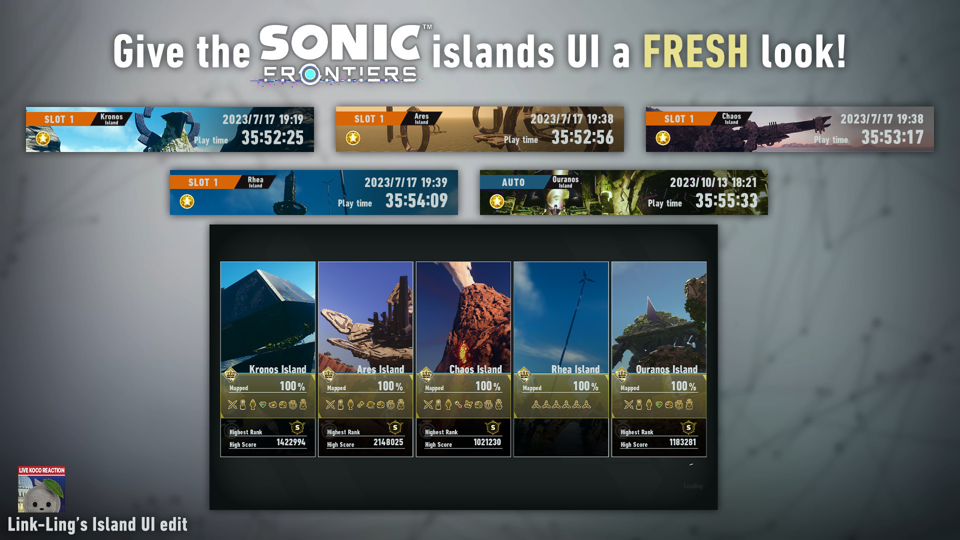 Island UI Edit • [New Menu update !] Mod for Sonic Frontiers ...