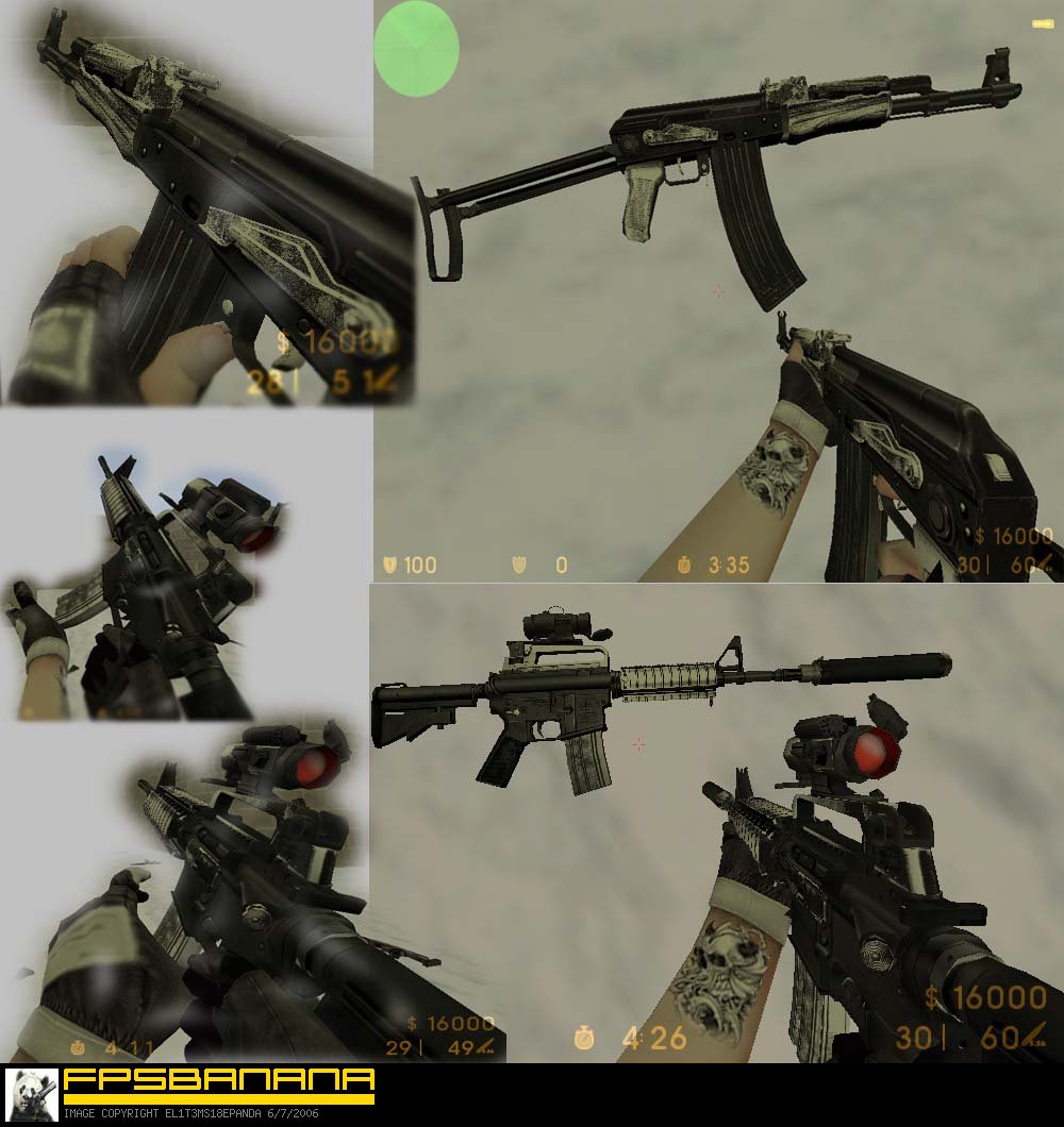 Skin Request - CSS Arms Panda AK, M4 Mod for Counter-Strike 1.6 | CS1.6 ...