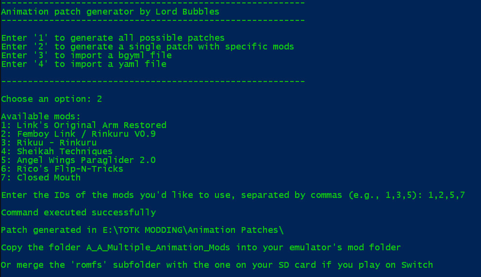 [OBSOLETE] Patches for multiple animation mods Mod for The Legend of Zelda: Tears of the Kingdom ...