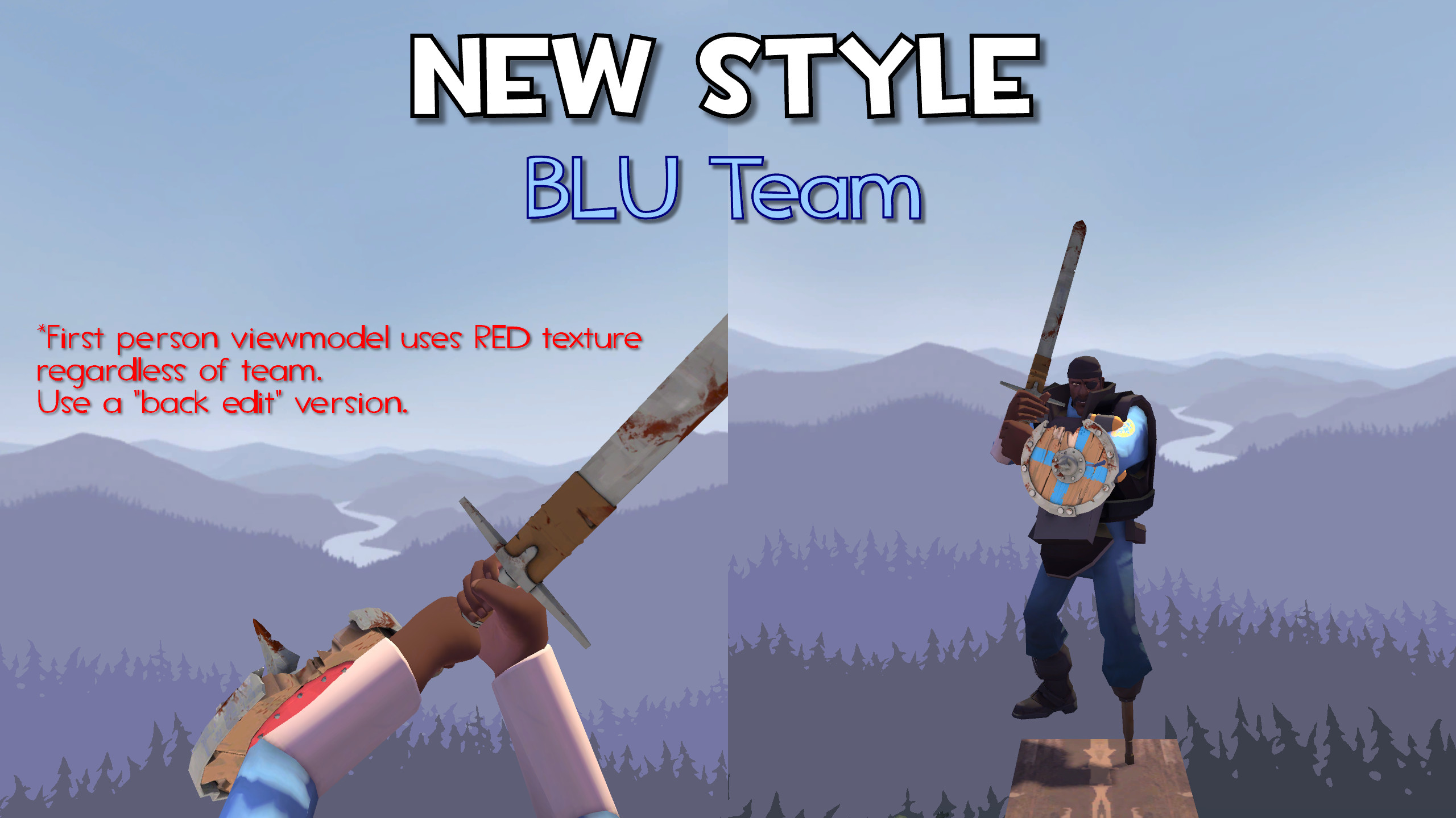 Old+New Team Colored Chargin' Targe Mod for Team Fortress 2 | TF2 Mods