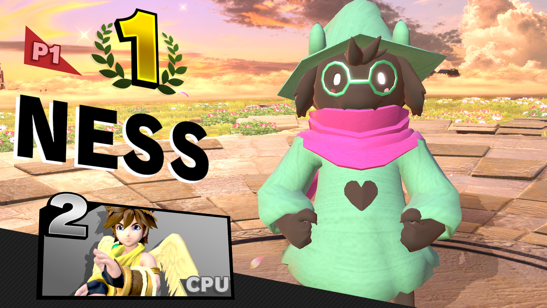 Deltarune - Ralsei (Ness c00-c01) Mod for Super Smash Bros. Ultimate ...