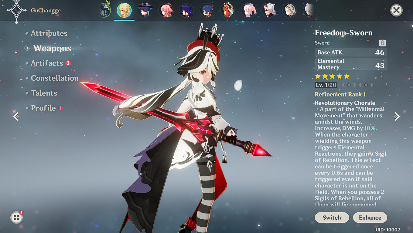 Crimson Sword over Freedom-Sworn Mod for Genshin Impact | GI Mods