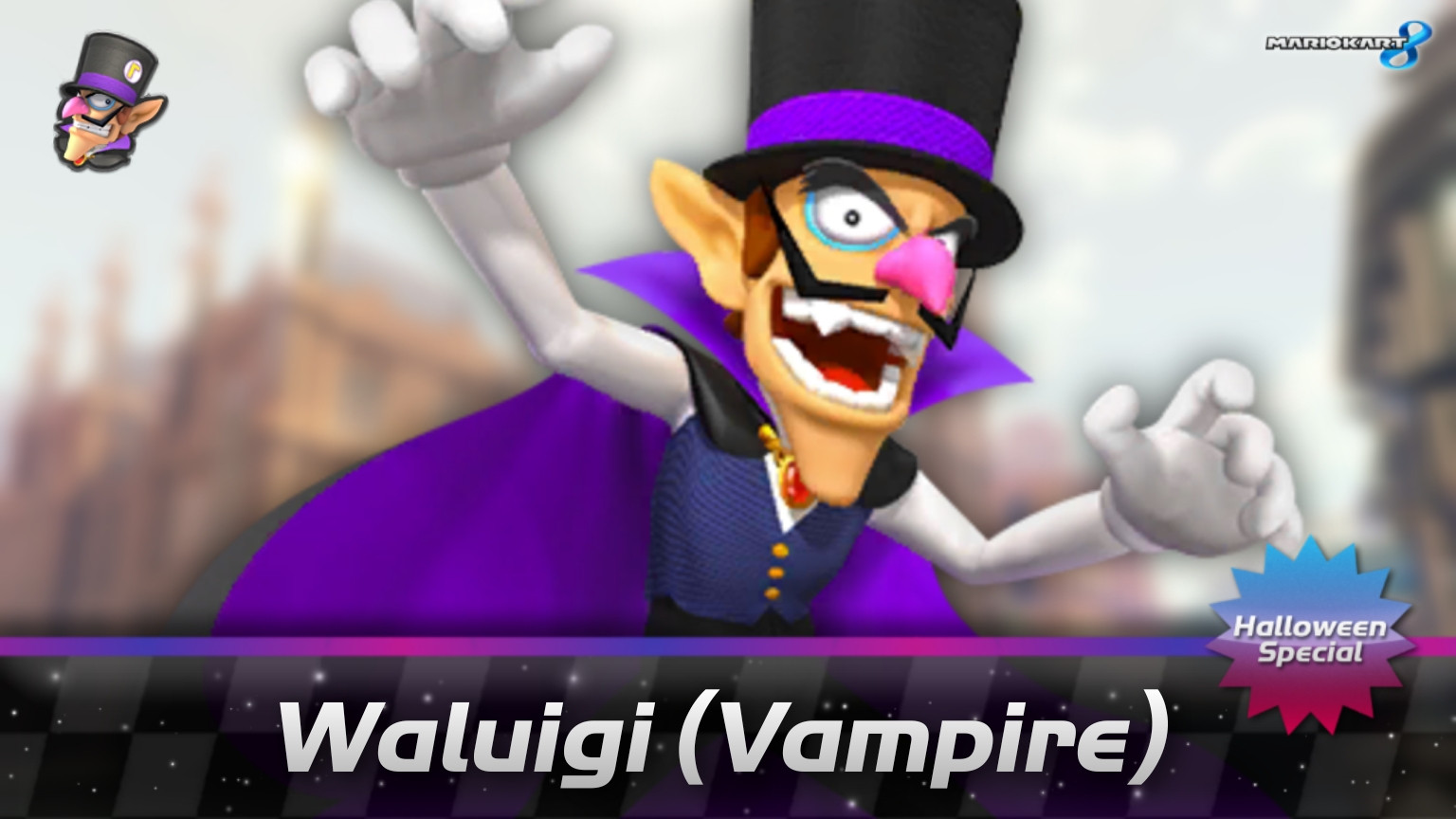 Waluigi (Vampire) [w/Tour animations] Mod for Mario Kart 8 | MK8 Mods