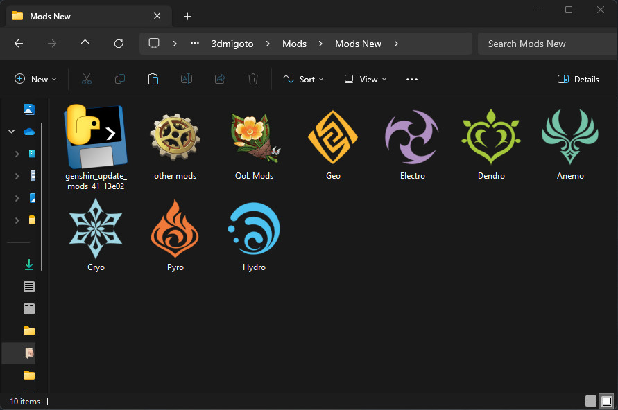 Elemental Folder Icons Mod for Genshin Impact | GI Mods