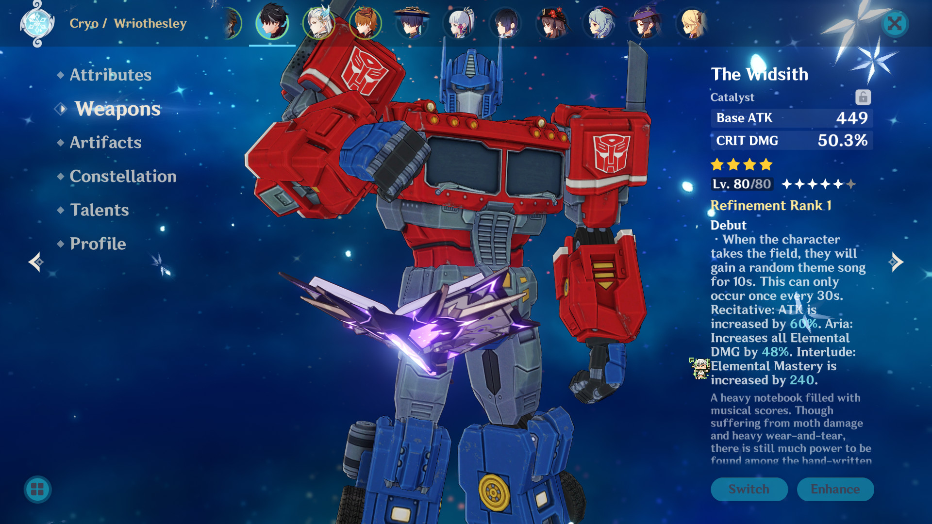 ANOTHER OPTIMUS THE FREAKIN PRIME Mod for Genshin Impact | GI Mods