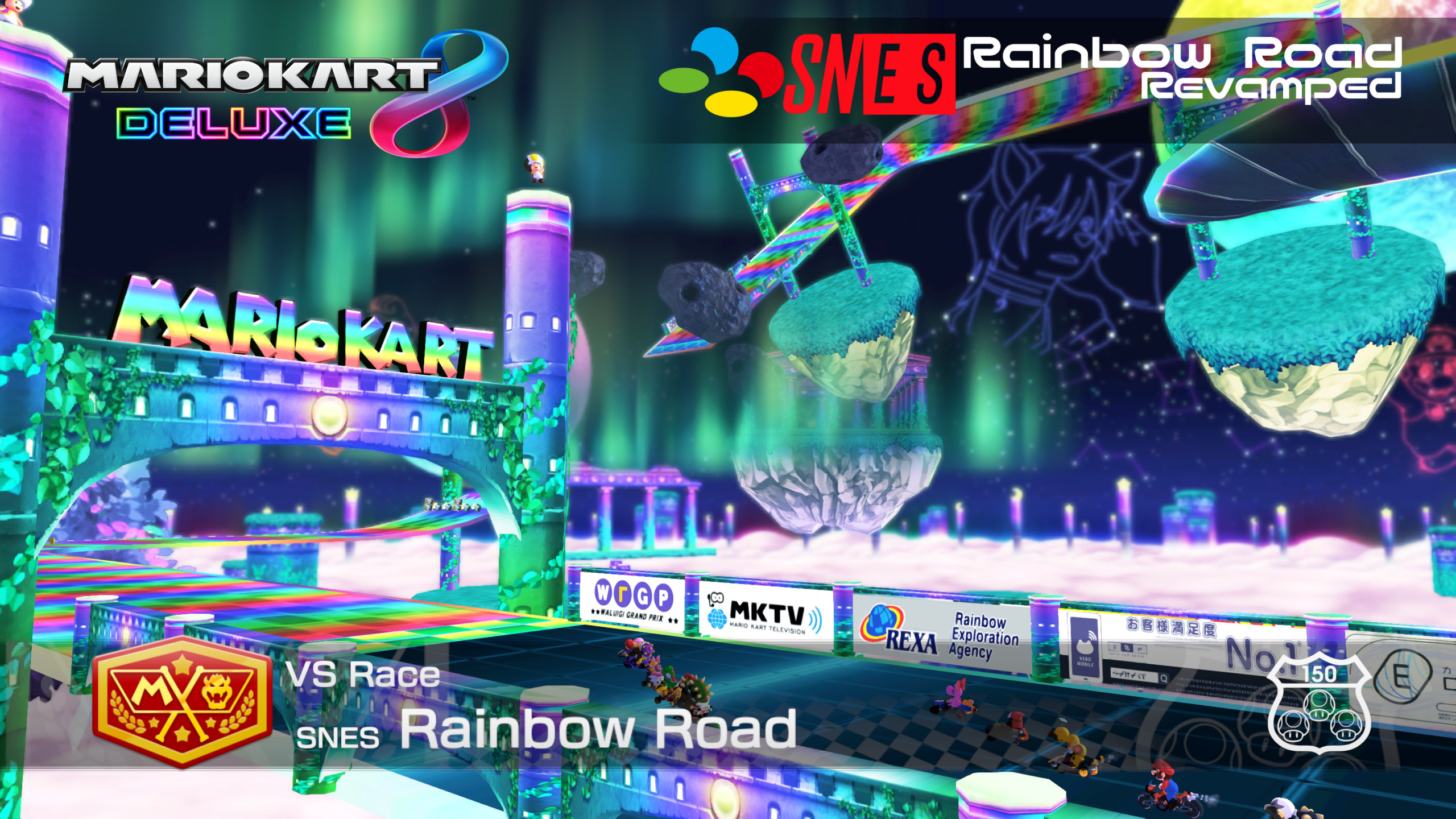 Mario Kart 8 Rainbow Road Snes
