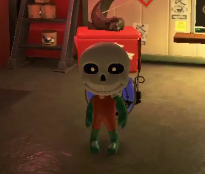 Sans Head Over Orange Gloopsuit Hat Mod for Splatoon 3 | Splatoon 3 Mods