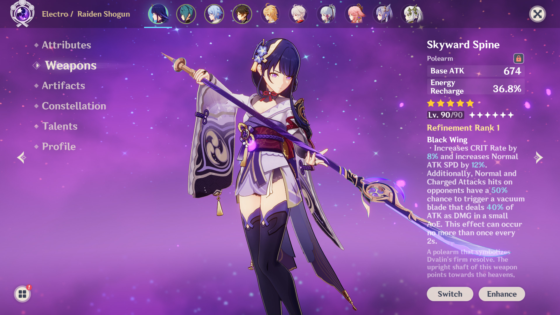 Engulfing Lightning [Skyward Spine] Mod for Genshin Impact | GI Mods