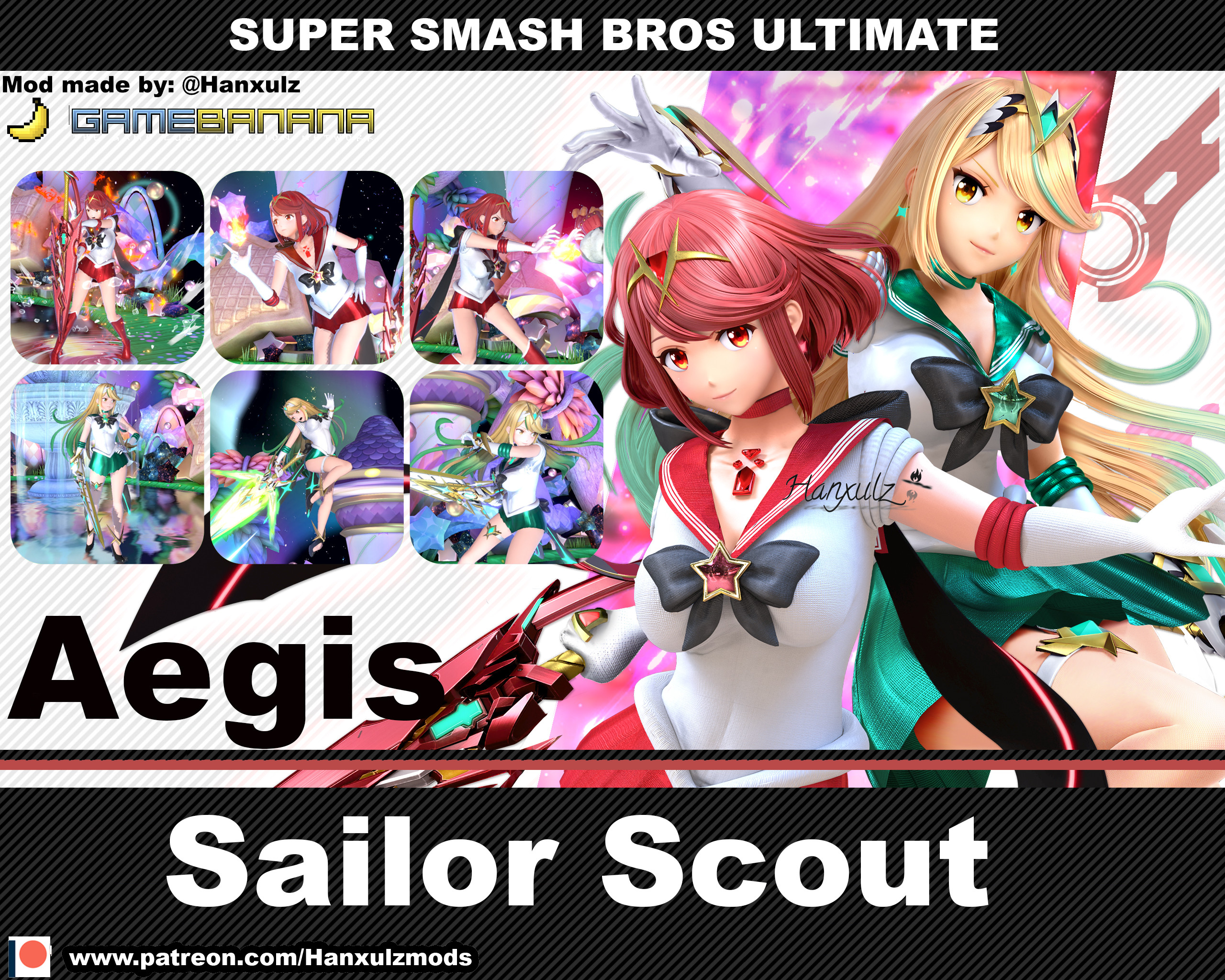 Pyra & Mythra (Sailor Scout) Mod for Super Smash Bros. Ultimate | SSBU Mods