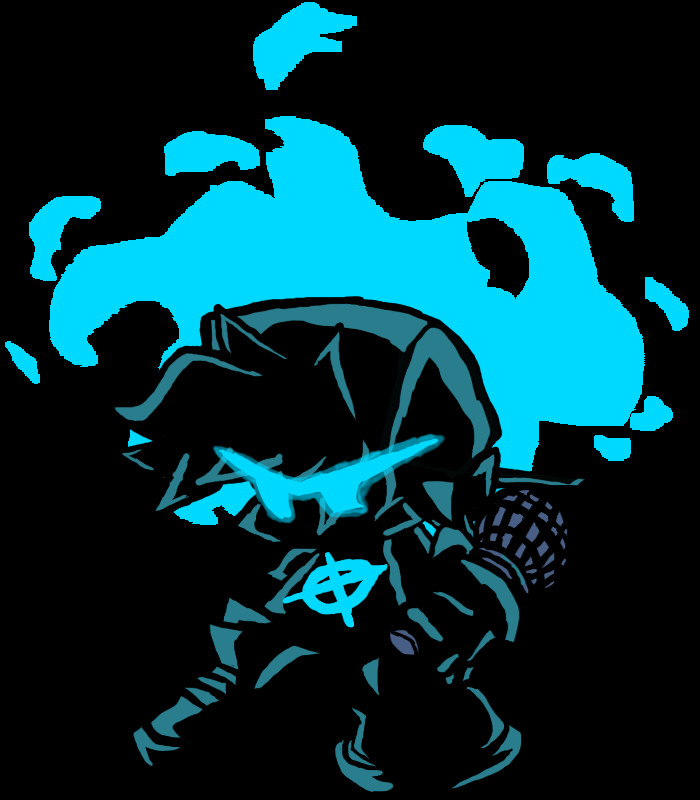 Nightmare BF Blue skin Mod for Friday Night Funkin' | FNF Mods