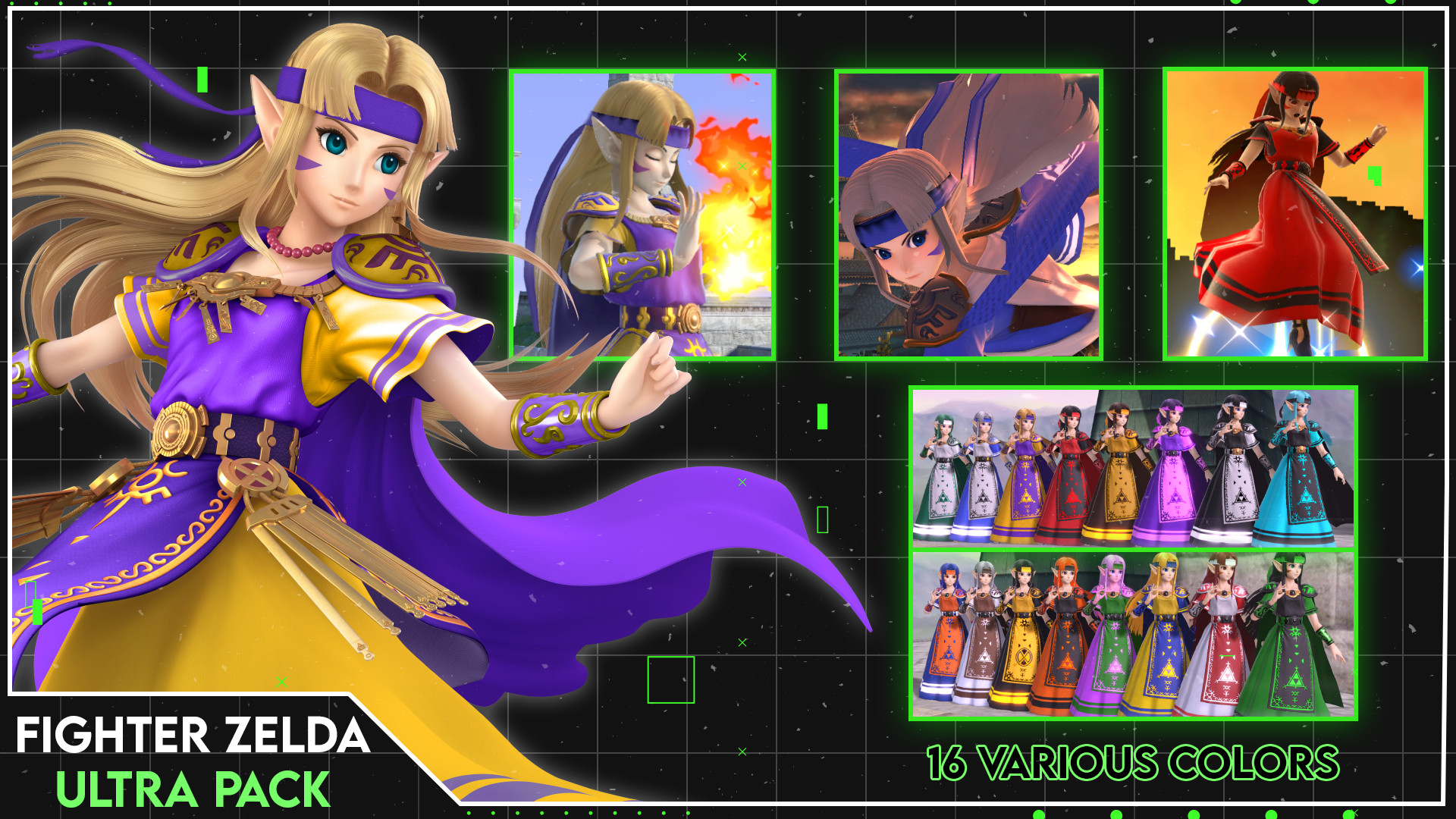 Fighter Zelda | Ultra Colors Pack Mod for Super Smash Bros. Ultimate ...