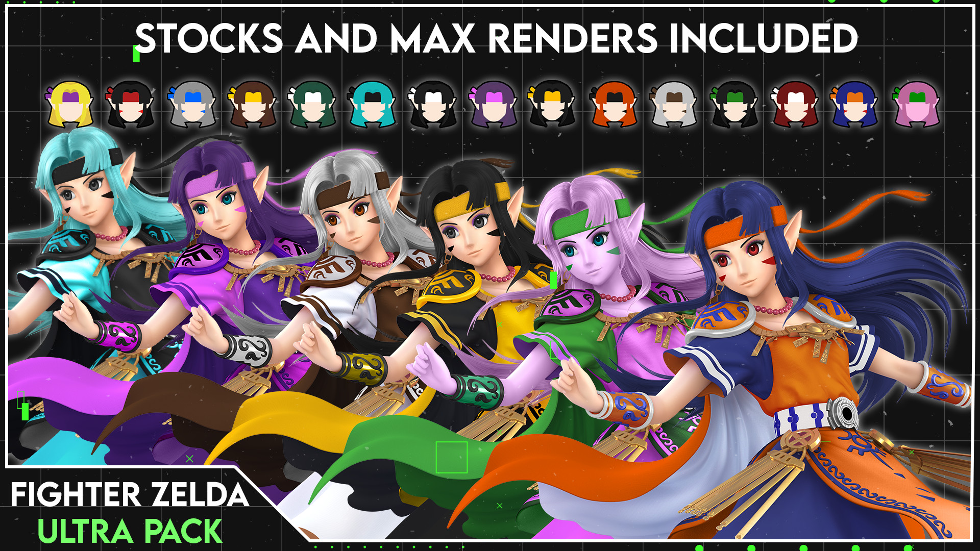 Fighter Zelda | Ultra Colors Pack Mod for Super Smash Bros. Ultimate ...