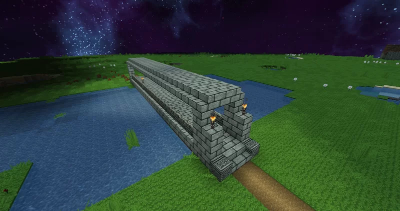 Small Roofed Bridge (Schematic) Mod for Minecraft: Java Edition | MC Mods