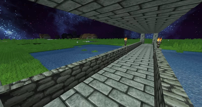 Small Roofed Bridge (Schematic) Mod for Minecraft: Java Edition | MC Mods