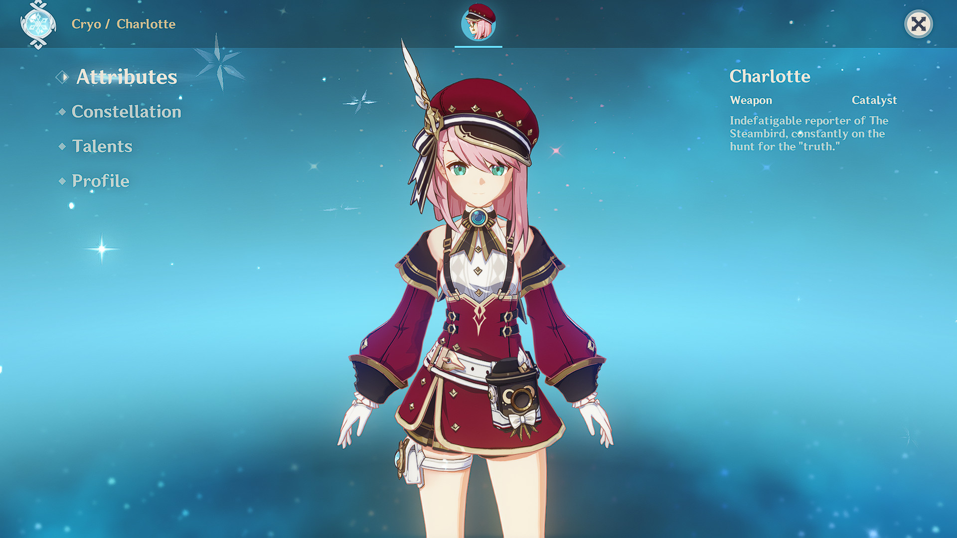 Sleveless, Hatless and Monocless Charlotte Mod for Genshin Impact | GI Mods