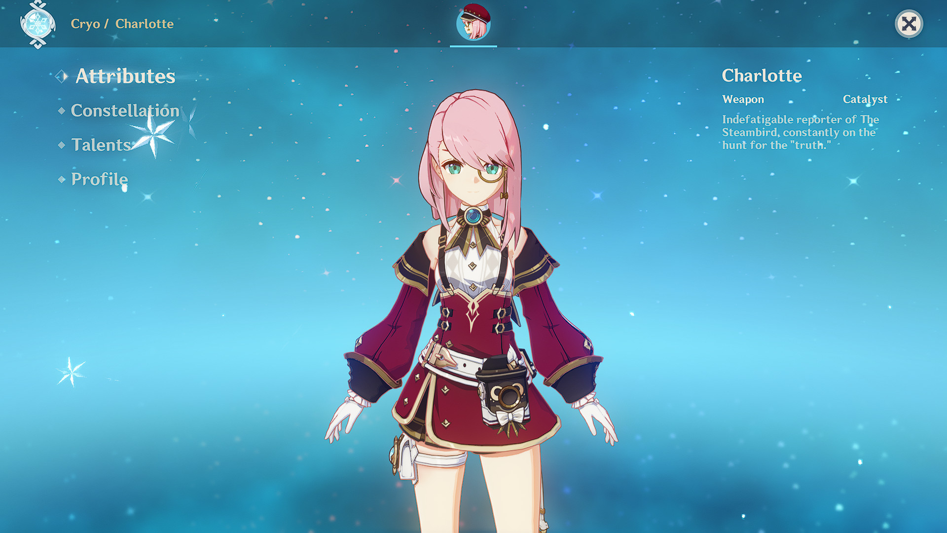 Sleveless, Hatless and Monocless Charlotte Mod for Genshin Impact | GI Mods