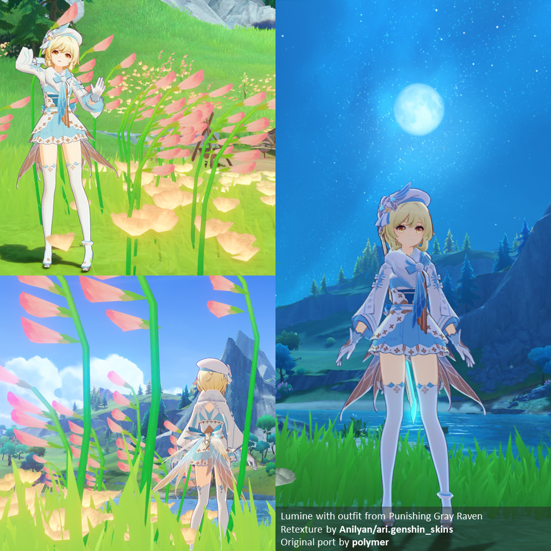 Lumine in Liv's outfit - recolor Mod for Genshin Impact | GI Mods