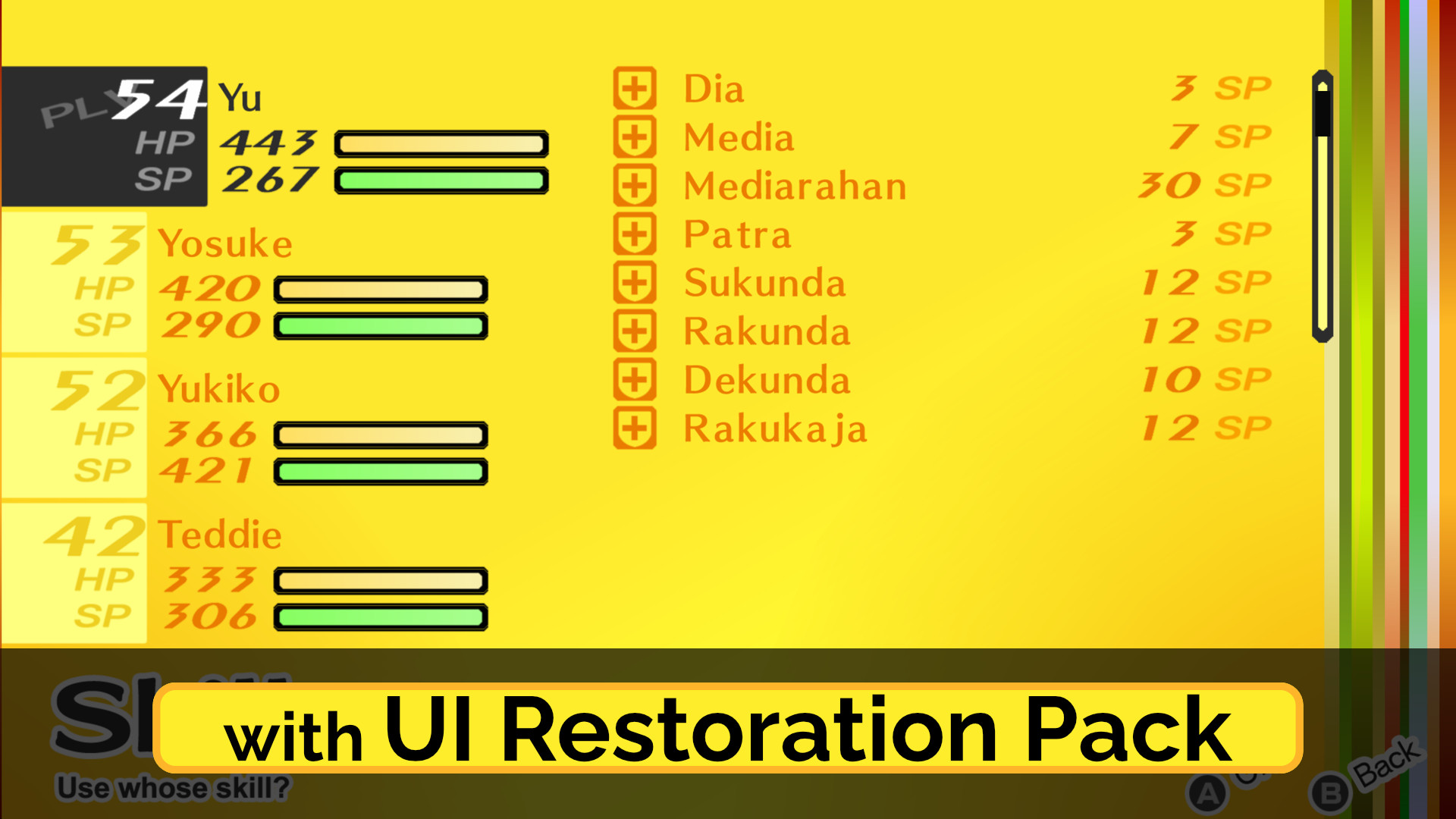UI Restoration Pack Mod for Persona 4 Golden PC (64 Bit) | P4G64 Mods