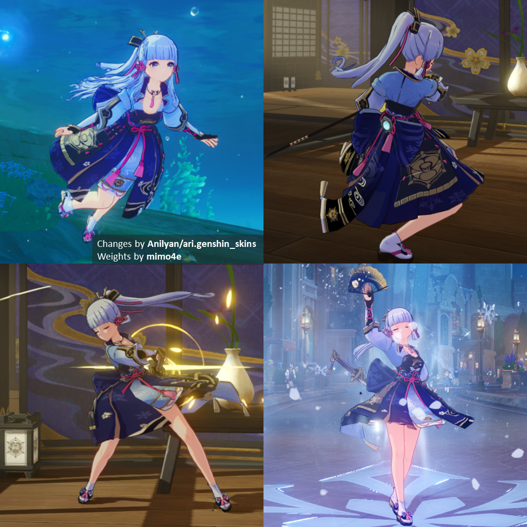 Ayaka design changes + 2 hair blends Mod for Genshin Impact | GI Mods