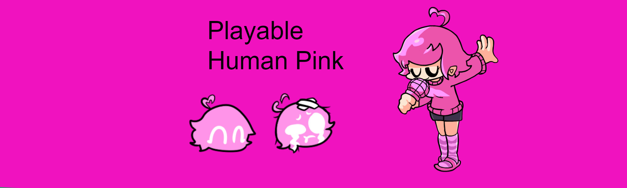 Playable Human Pink Mod for Friday Night Funkin' | FNF Mods