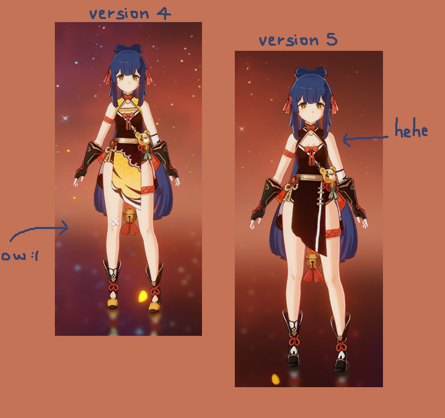 Xiangling with Kokomi's Hair and a Retexture Mod for Genshin Impact ...