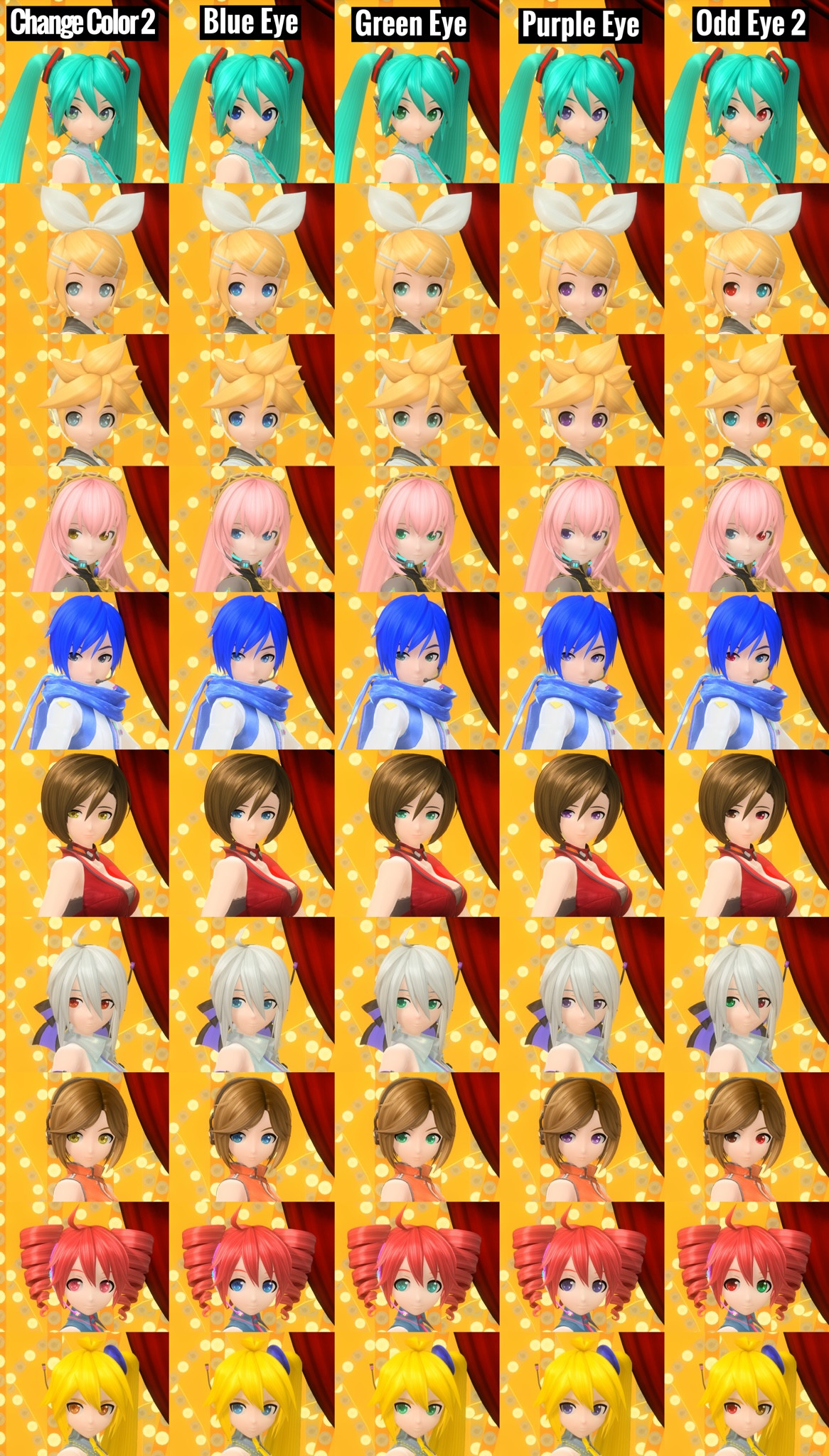 Eye Change Color Accessories Mod for Hatsune Miku: Project DIVA Mega ...