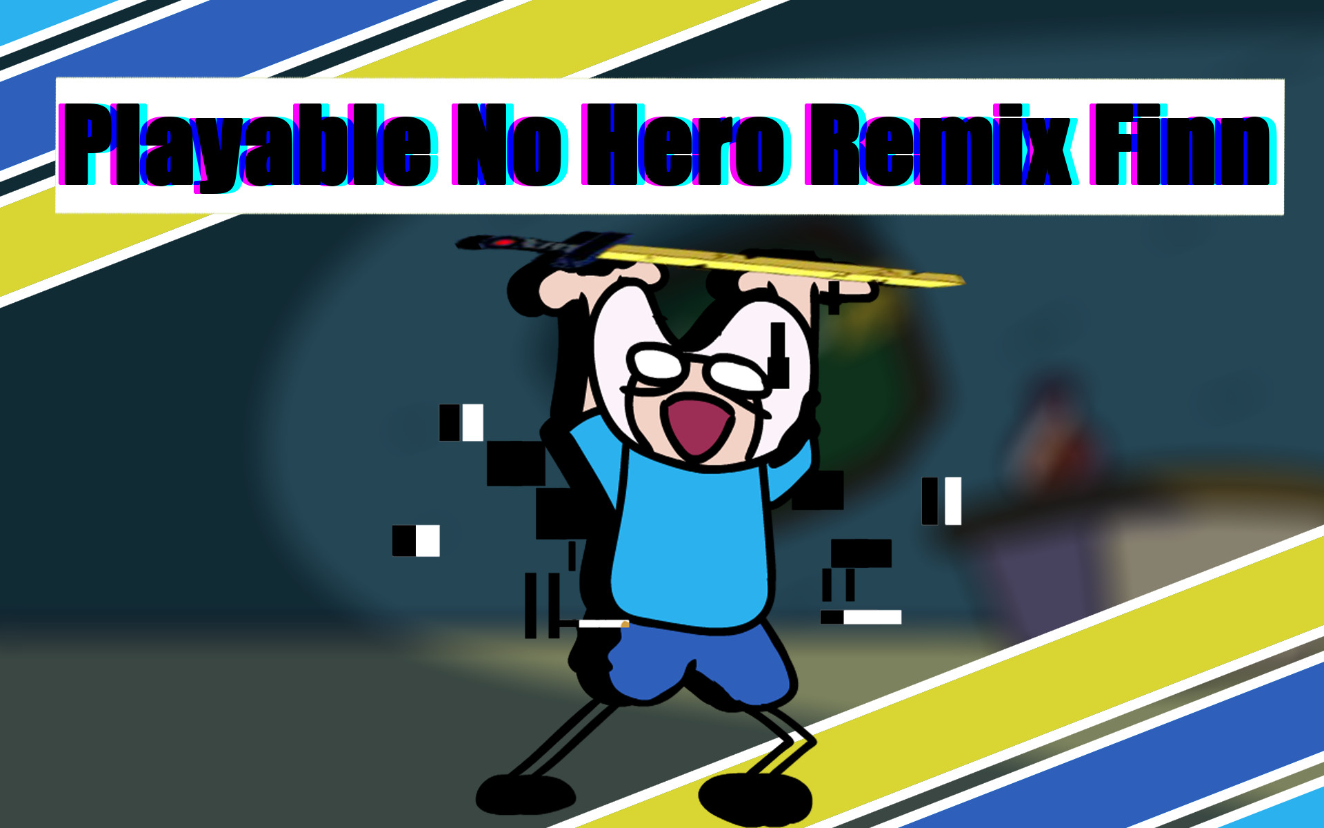 Playable No Hero Remix Finn Mod for Friday Night Funkin' | FNF Mods