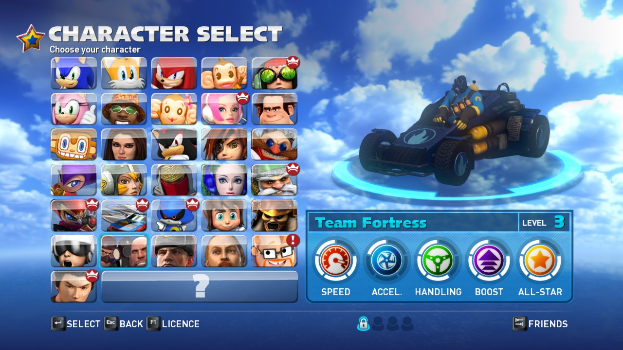 BLU Team Fortress Mod for Sonic & All-Stars Racing: Transformed | S&ASR ...