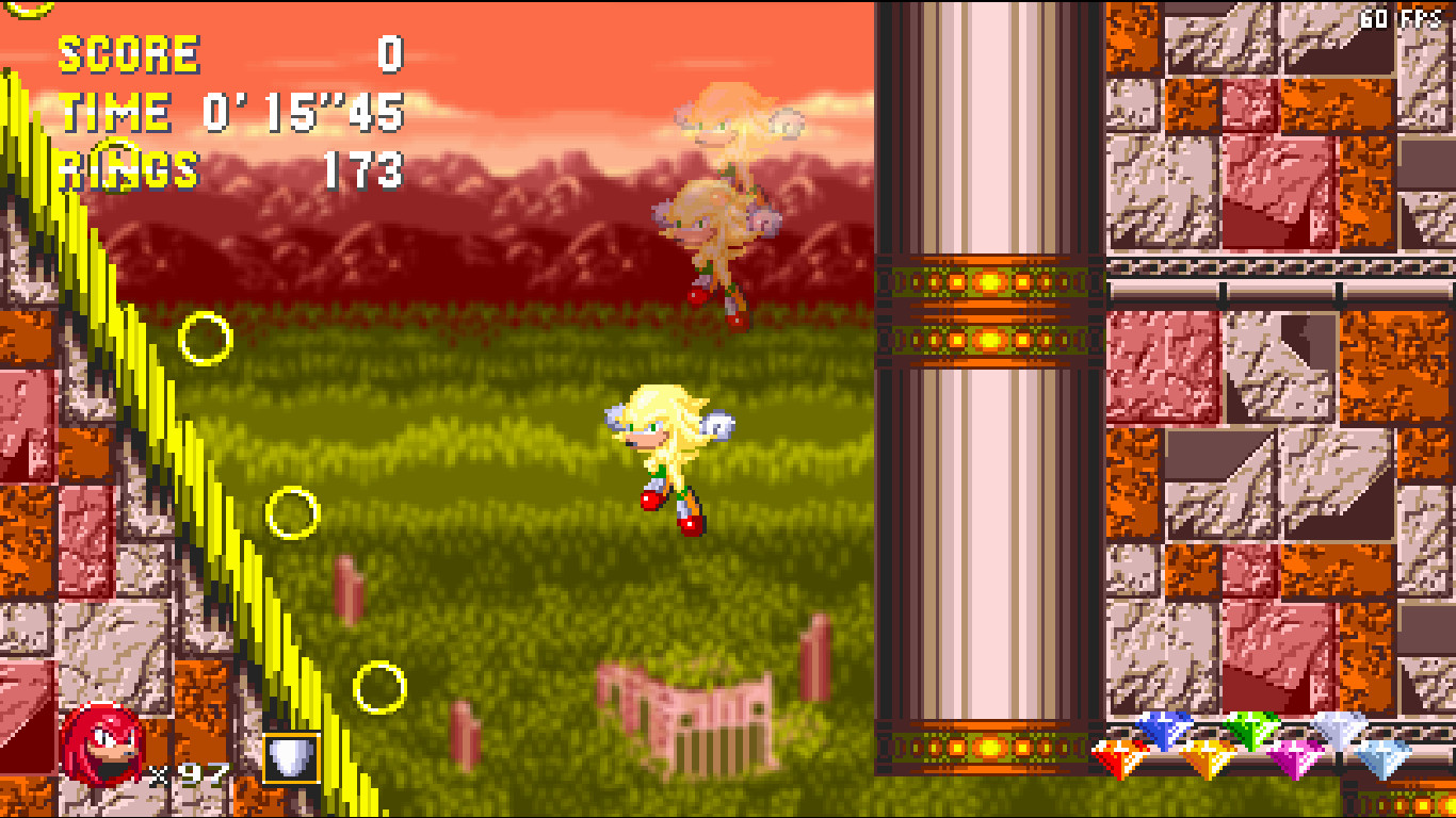 Super Knux Origins Styled Falling & Spring Twirl Mod for Sonic 3 A.I.R ...